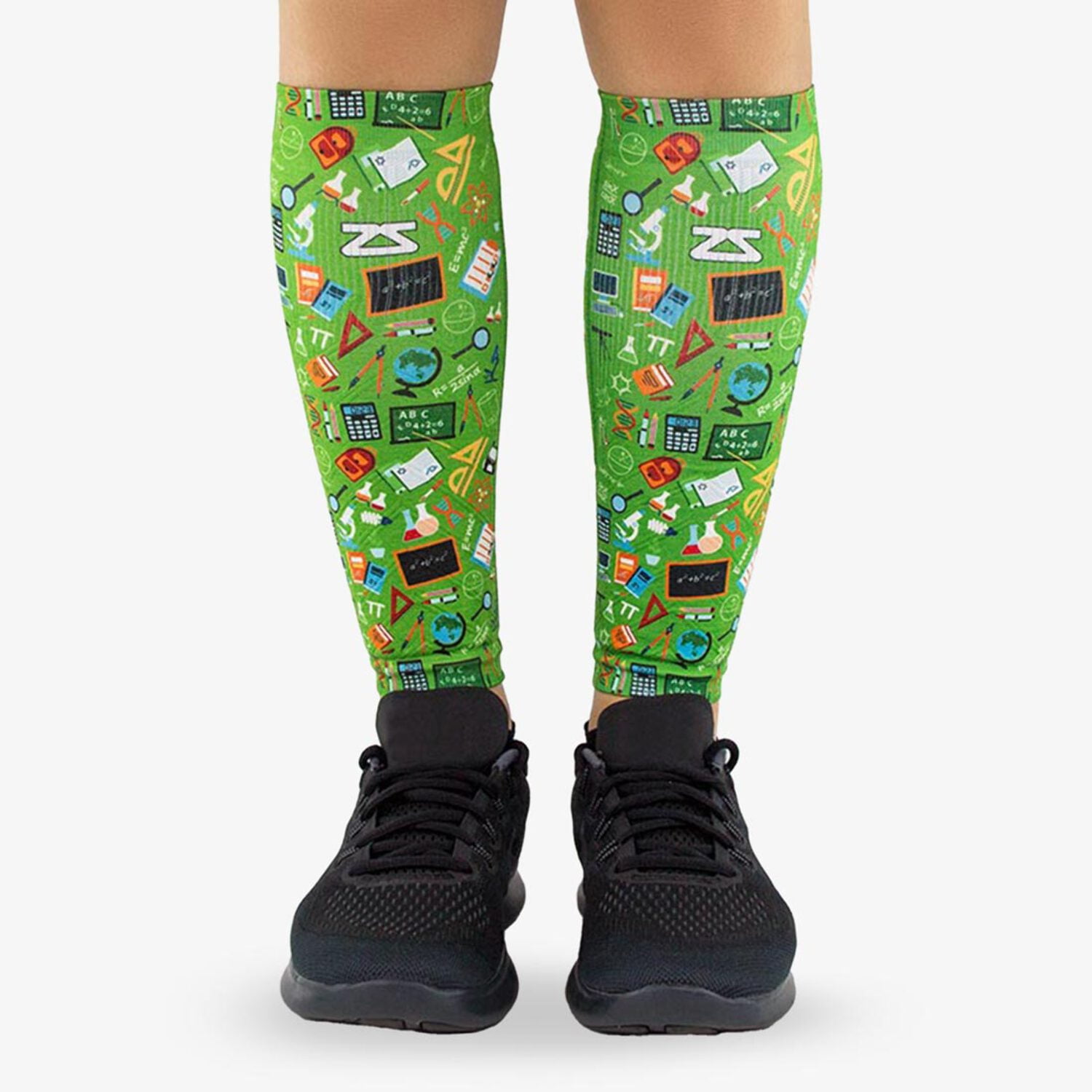 School Collage Compression Leg Sleeves S/M / Green - Walmart.com