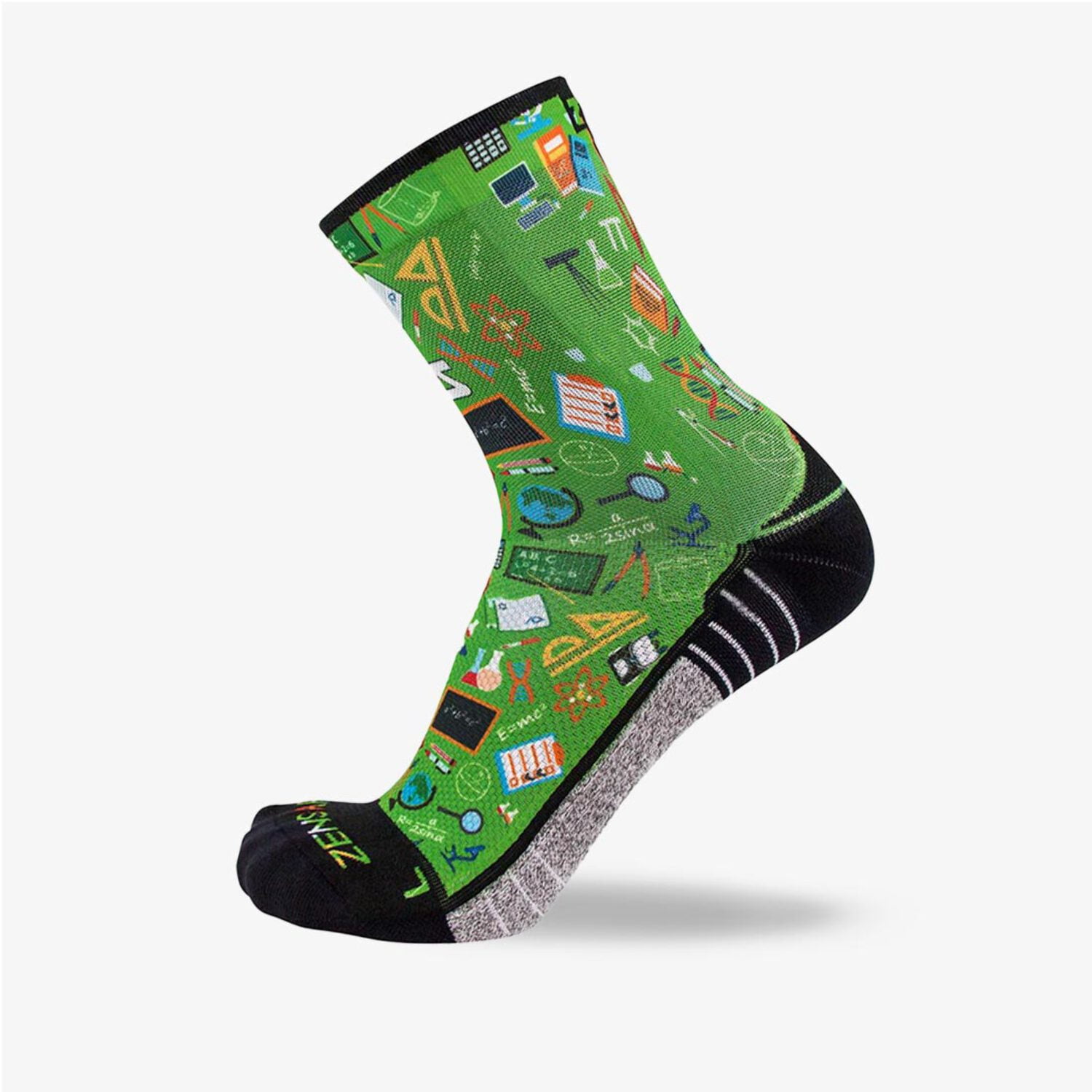 School Collage Socks (Mini-Crew) M / Green - Walmart.com
