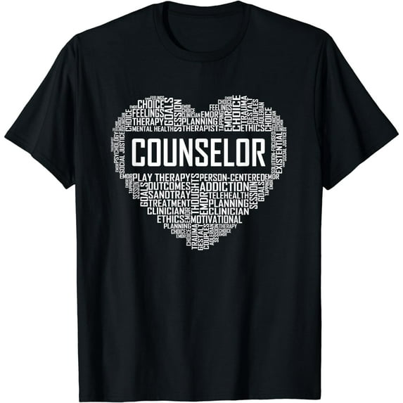 School Counselor Gift Heart Career Guidance Appreciation Gif T-Shirt ...