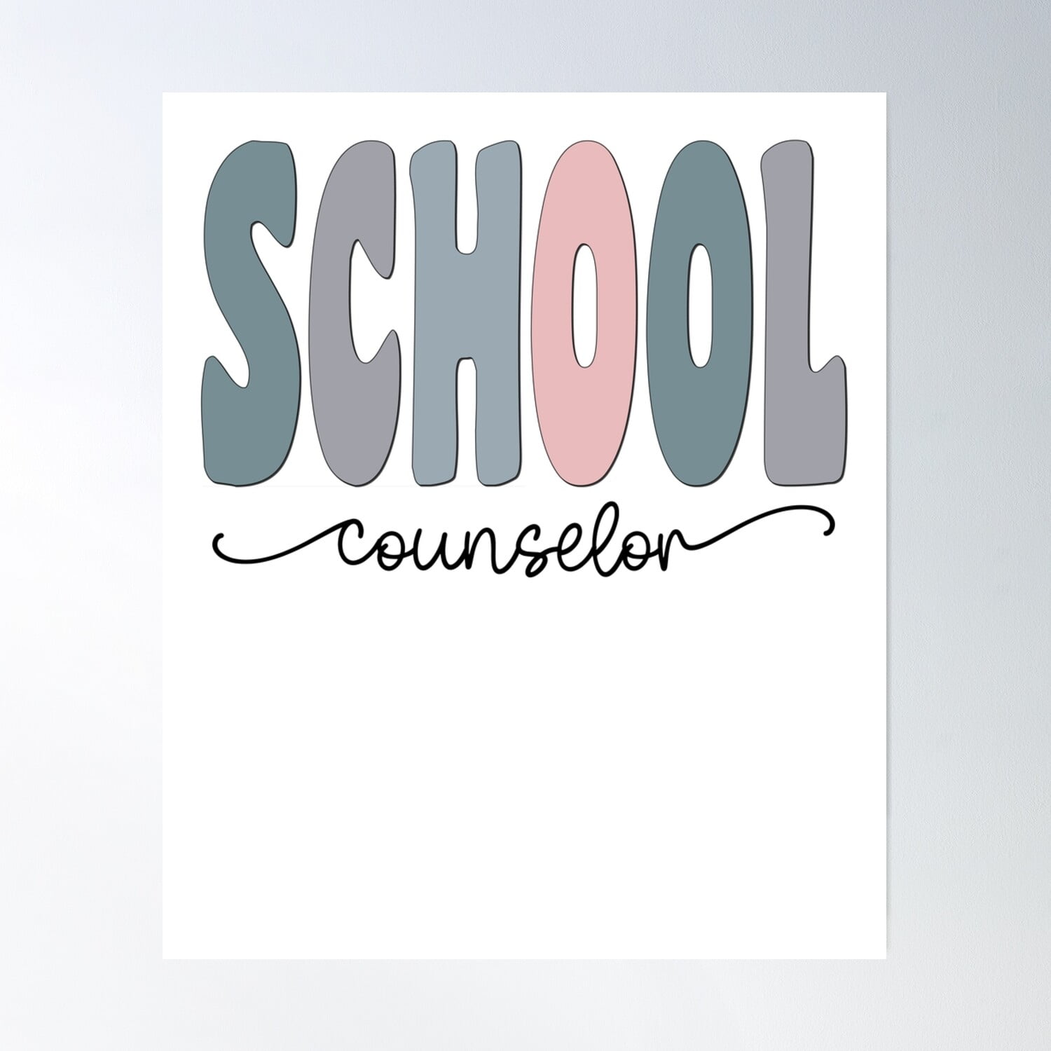 School Counselor Pastel Funky Retro Script Design Poster Wall Art ...