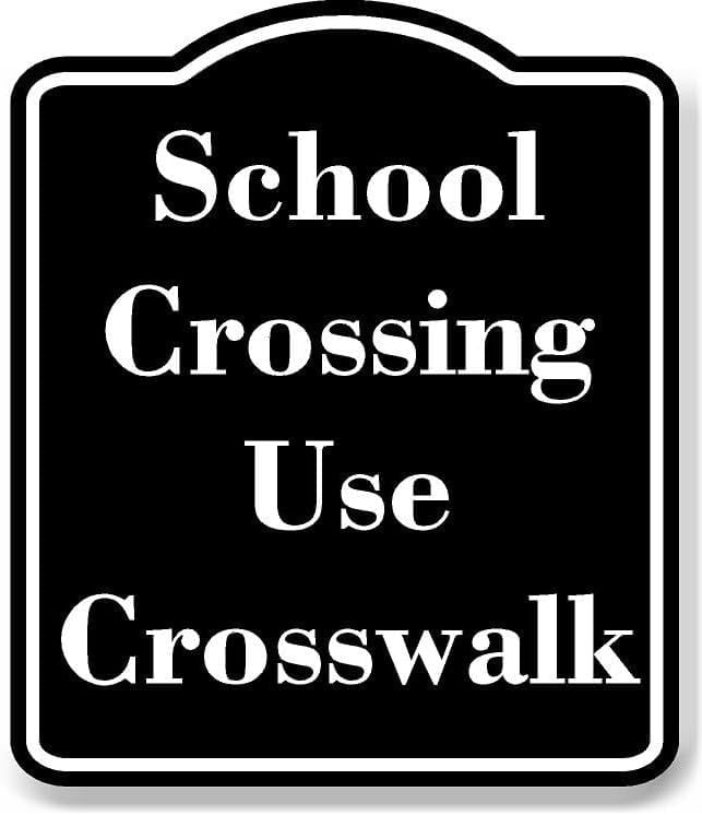 School Crossing Use Crosswalk BLACK Aluminum Composite Sign 15''x18 ...