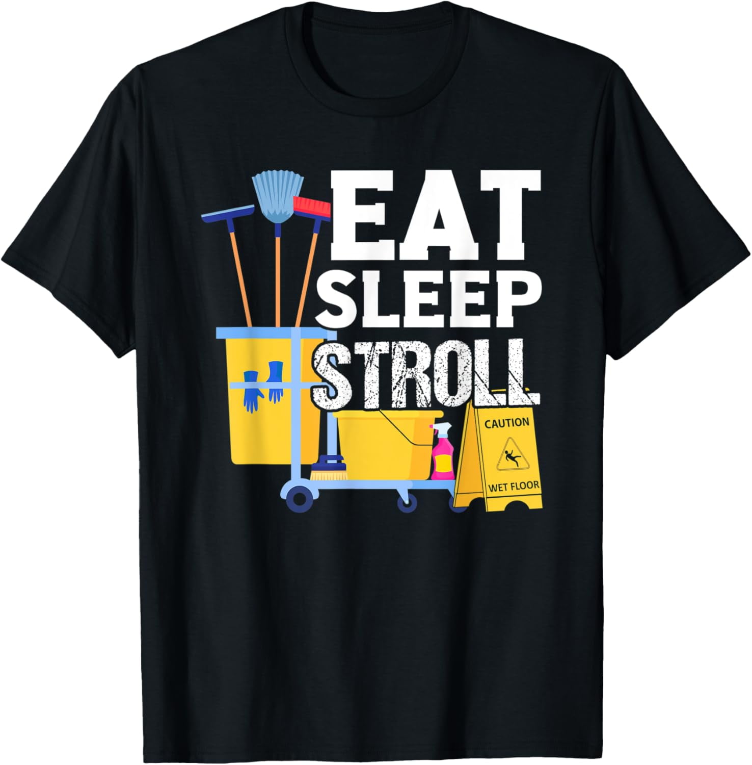 School Custodian Appreciation Funny Janitor Work Uniform T-Shirt men ...