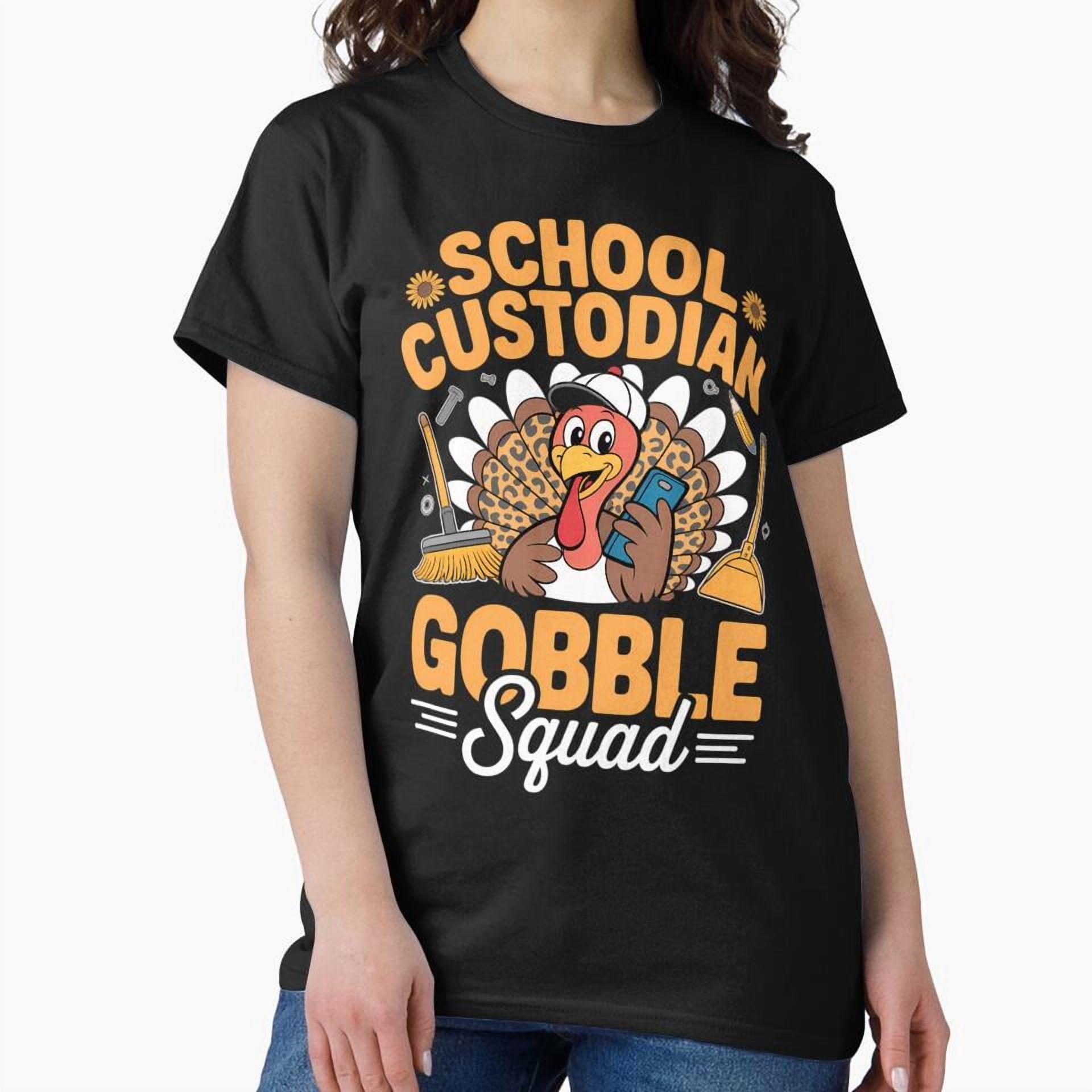 School Custodian Gobble Squad, Happy Thanksgiving Job Themed Art G31040 ...