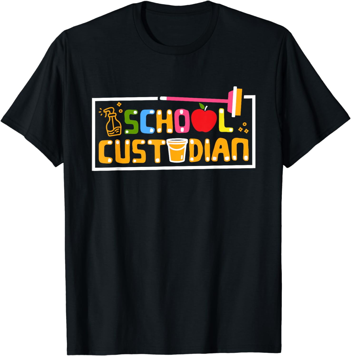 School Custodian, Janitor and School Custodian Cleaning T-Shirt ...