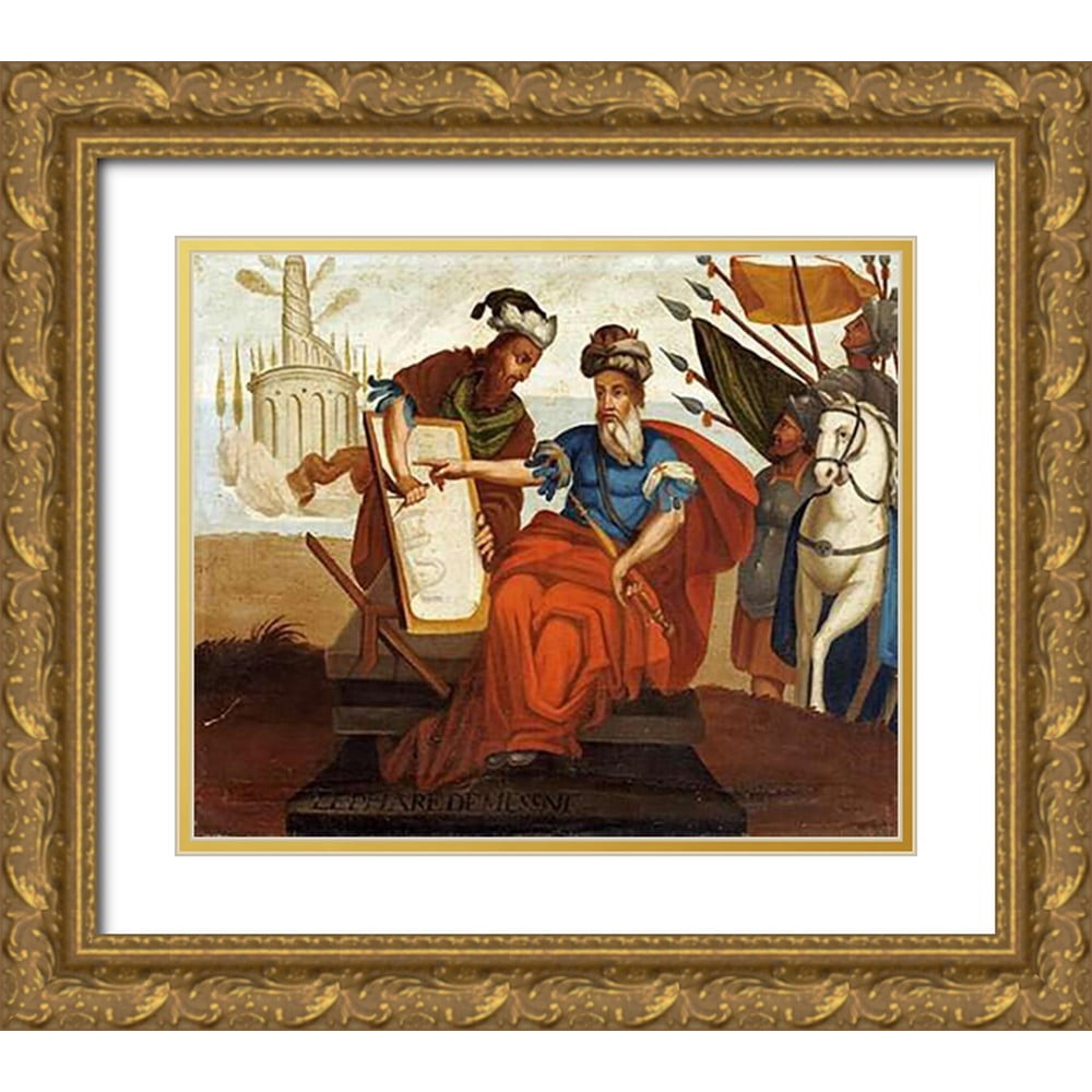 School, Cuzco 17x15 Gold Ornate Wood Framed with Double Matting Museum ...