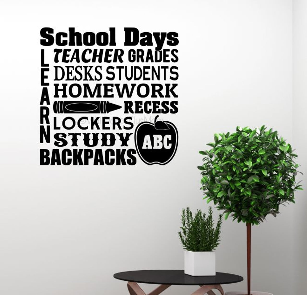 School Days Learn Teacher Subway Art Words Inspirational Quote for Wall ...