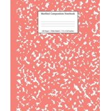 School Essentials: Marbled Composition Notebook: Coral Pink Marble Wide ...