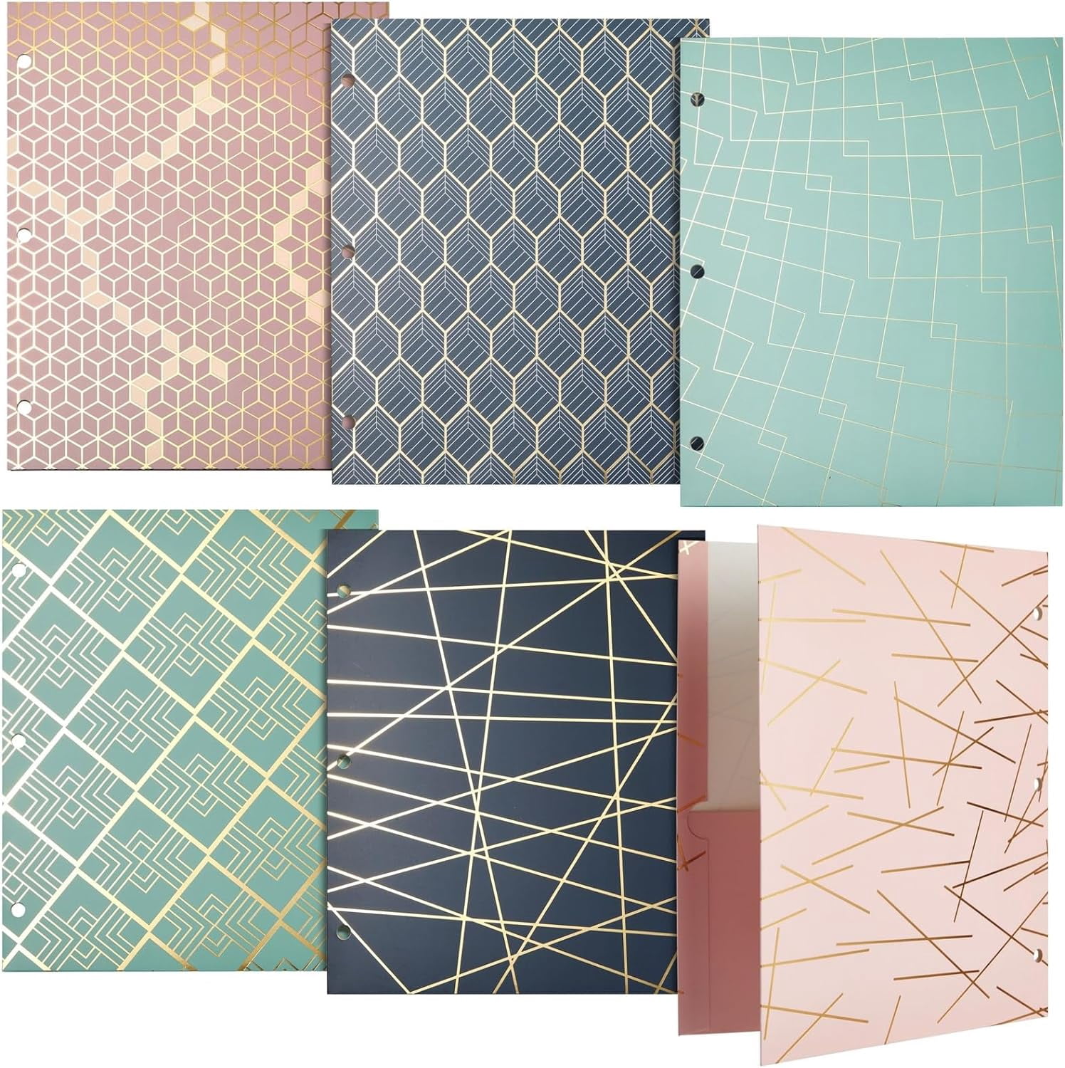 School Folders with Pockets - 3-Hole-Punched Pocket Folders - Binder ...