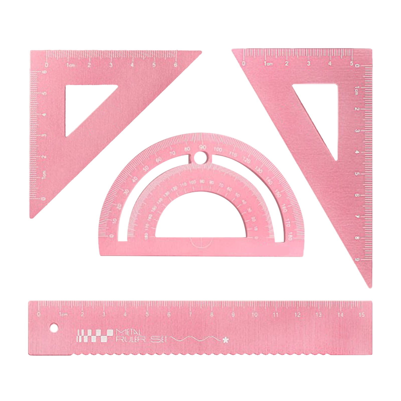 School Geometry Tool Set Metal Drawing Ruler for Student Including ...