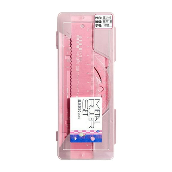 School Geometry Tool Set Metal Drawing Ruler for Student Including ...