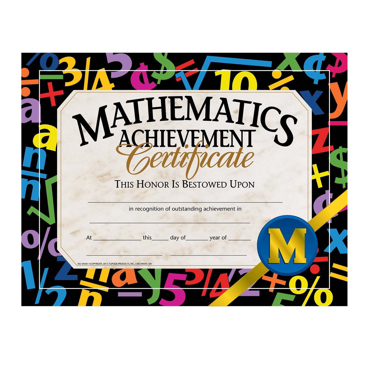 School, Home, College Mathematics Acheivement Certificate Pack of 5 ...