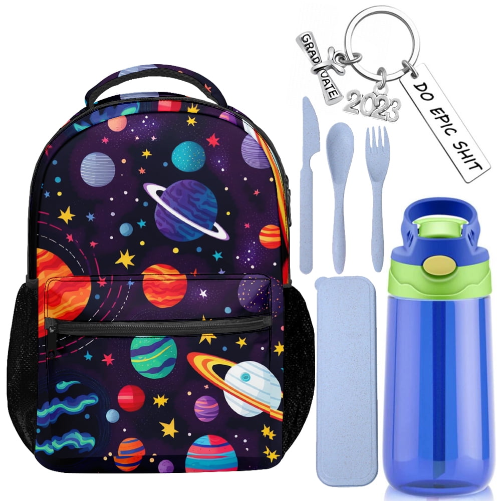 School Laptop Backpack Space Rocket Universe Galaxy Daypack Bookbag for ...
