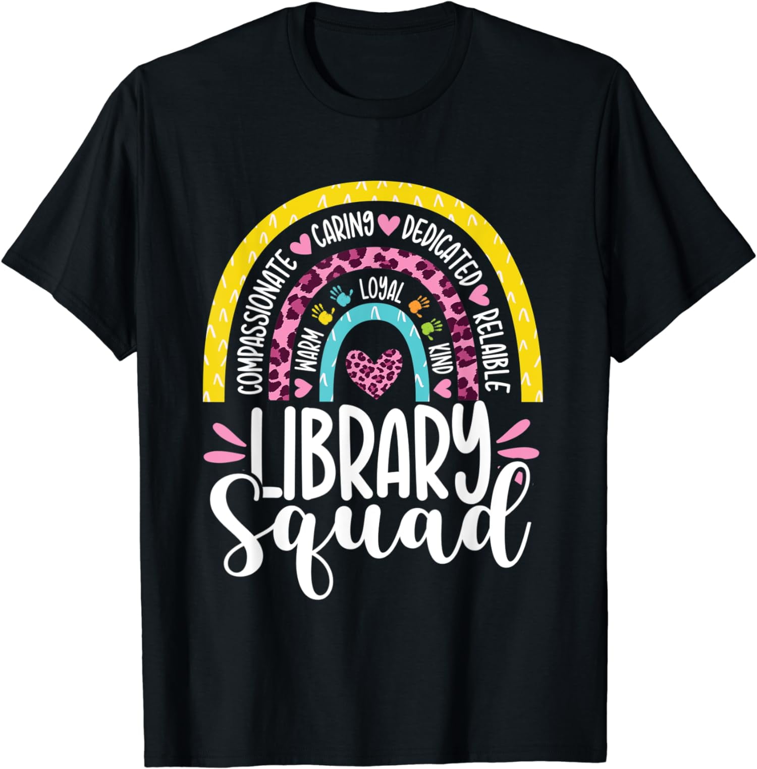 School Librarian Library Squad Cute Rainbow Back to School T-Shirt ...