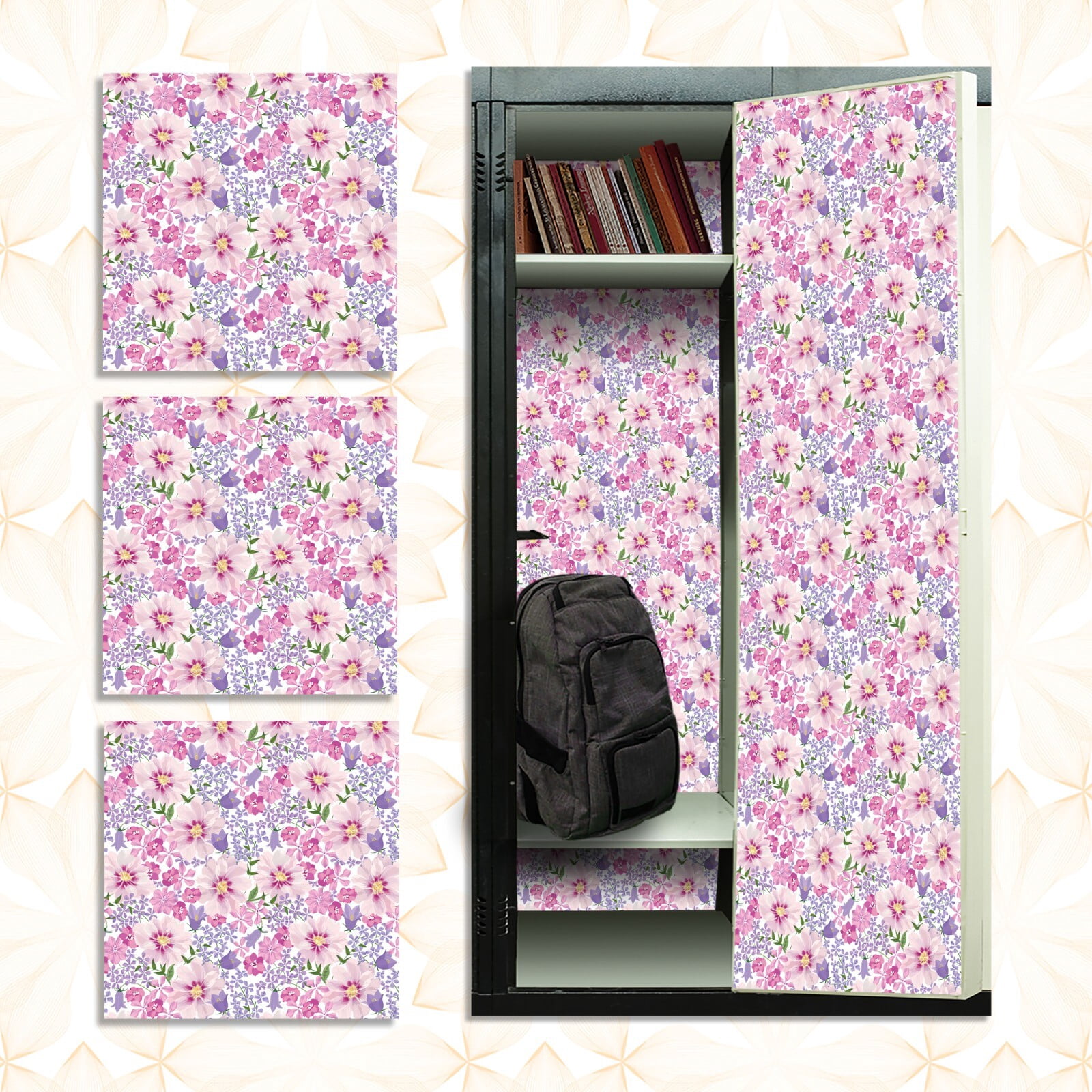 School Locker Magnetic Wallpaper - Pack of 12 Sheets - (Flowers vg07 ...
