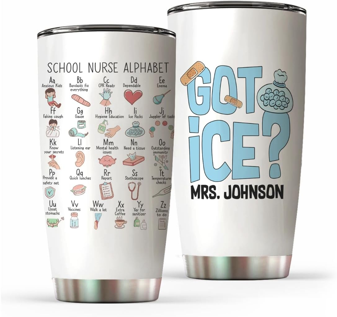School Nurse Alphabet ABCs - Funny Saying Got Ice - Insulated ...