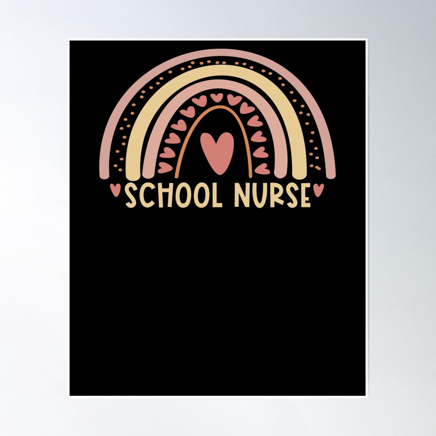 School Nurse Boho Rainbow Cute Nursing Student Poster Wall Art, Modern ...