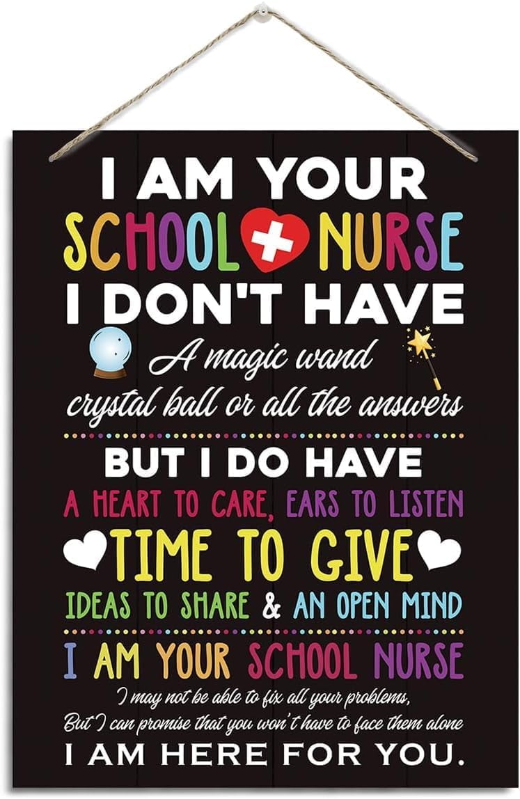 School Nurse Office Decor, Hanging Wood Plaque Sign, Office Door Hanger ...