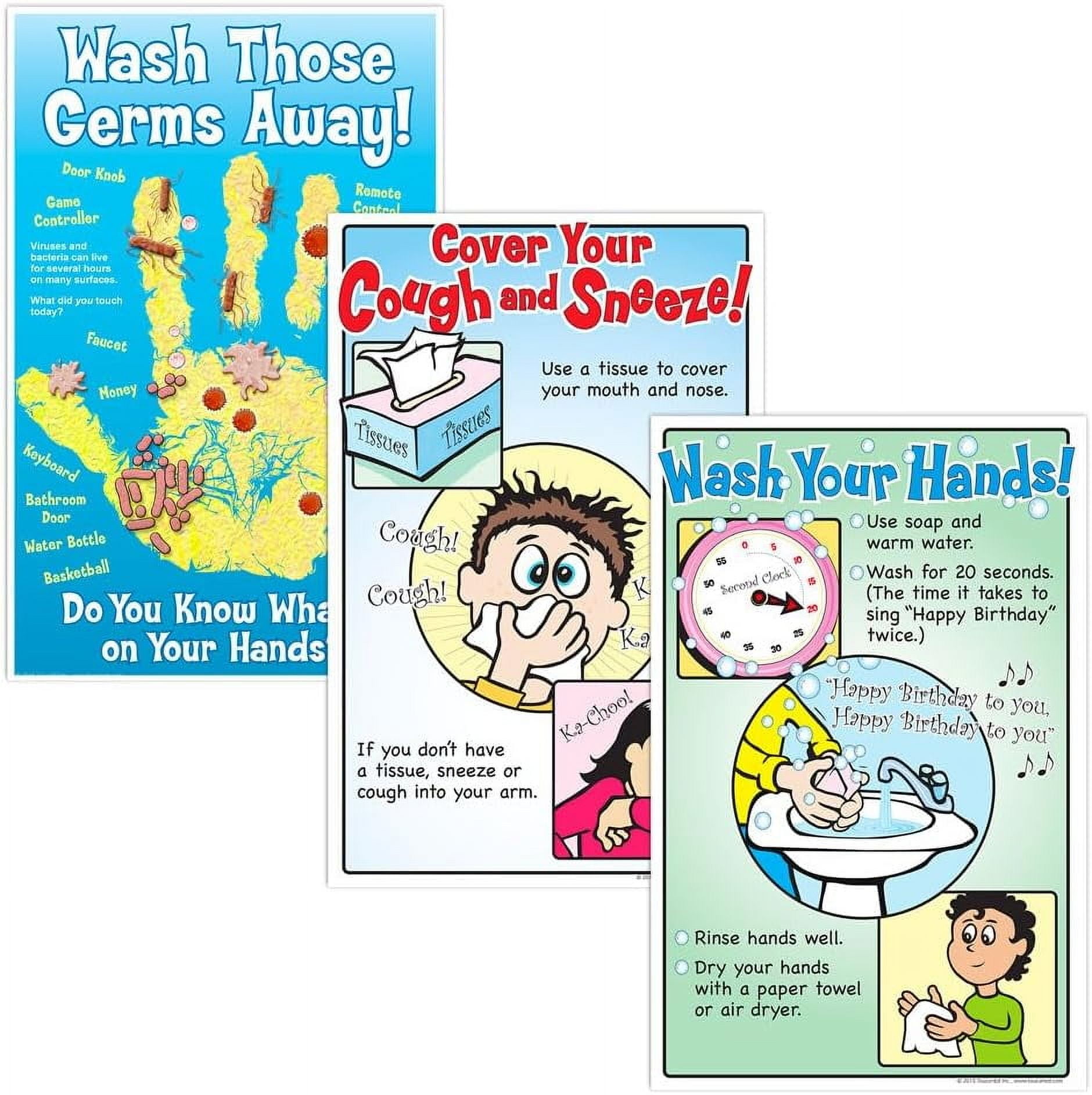 School Nurse Poster Set – Handwashing & Hygiene Posters for Kids ...