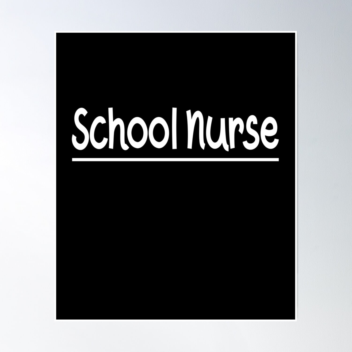 School Nurse Simplistic Cute Registered Nurse Poster Wall Art, Modern ...