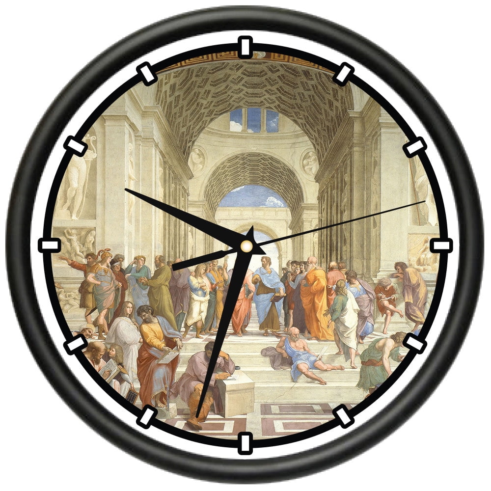 School Of Athens Design Wall Clock | Precision Quartz Movement | Décor ...