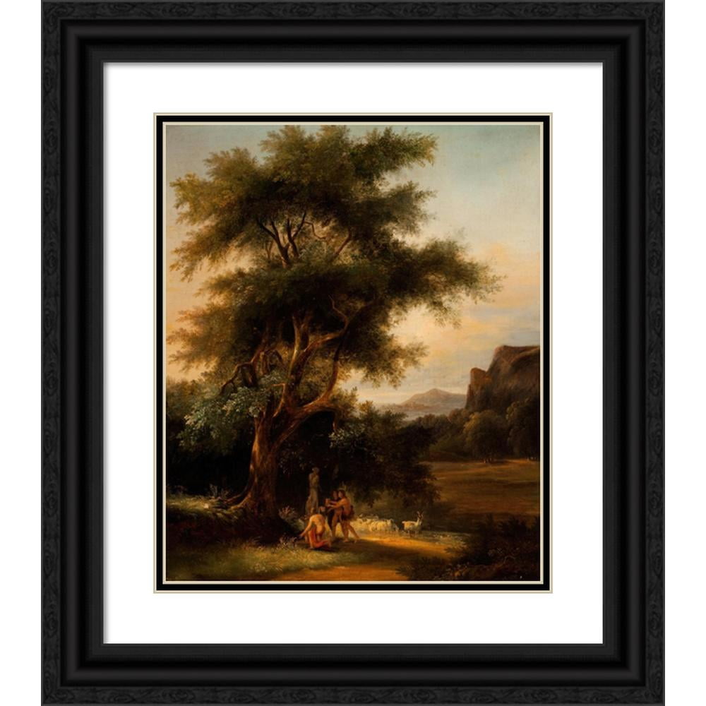 School Of Claude Lorrain 12x14 Black Ornate Wood Framed Double Matted Museum Art Print Titled ...