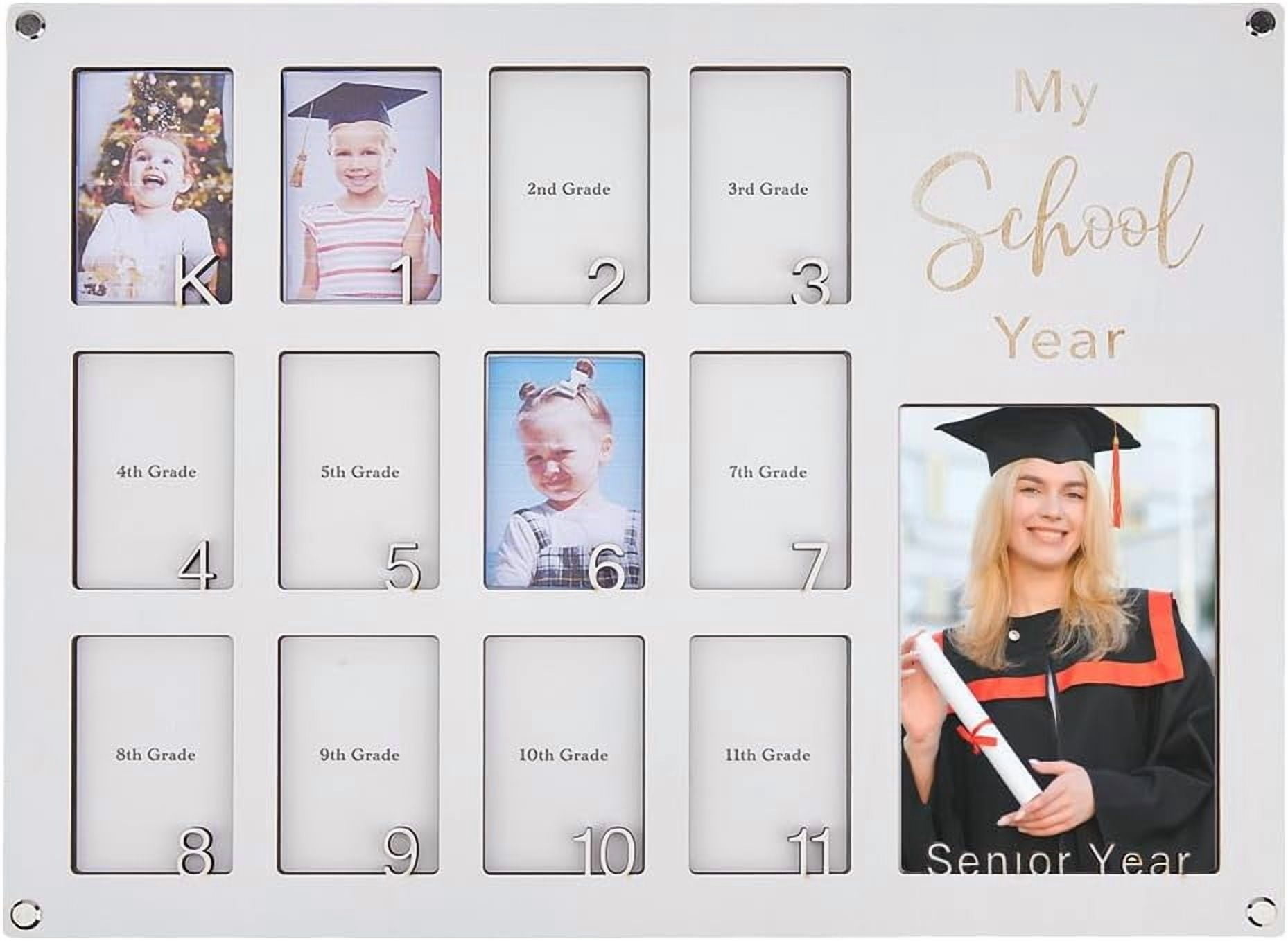 School Picture Frames K-12 Photo Display Frame White Graduation Photo ...