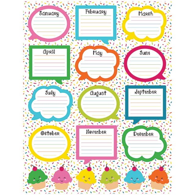 School Pop Birthday Chartlet | Bundle of 2 Each - Walmart.com