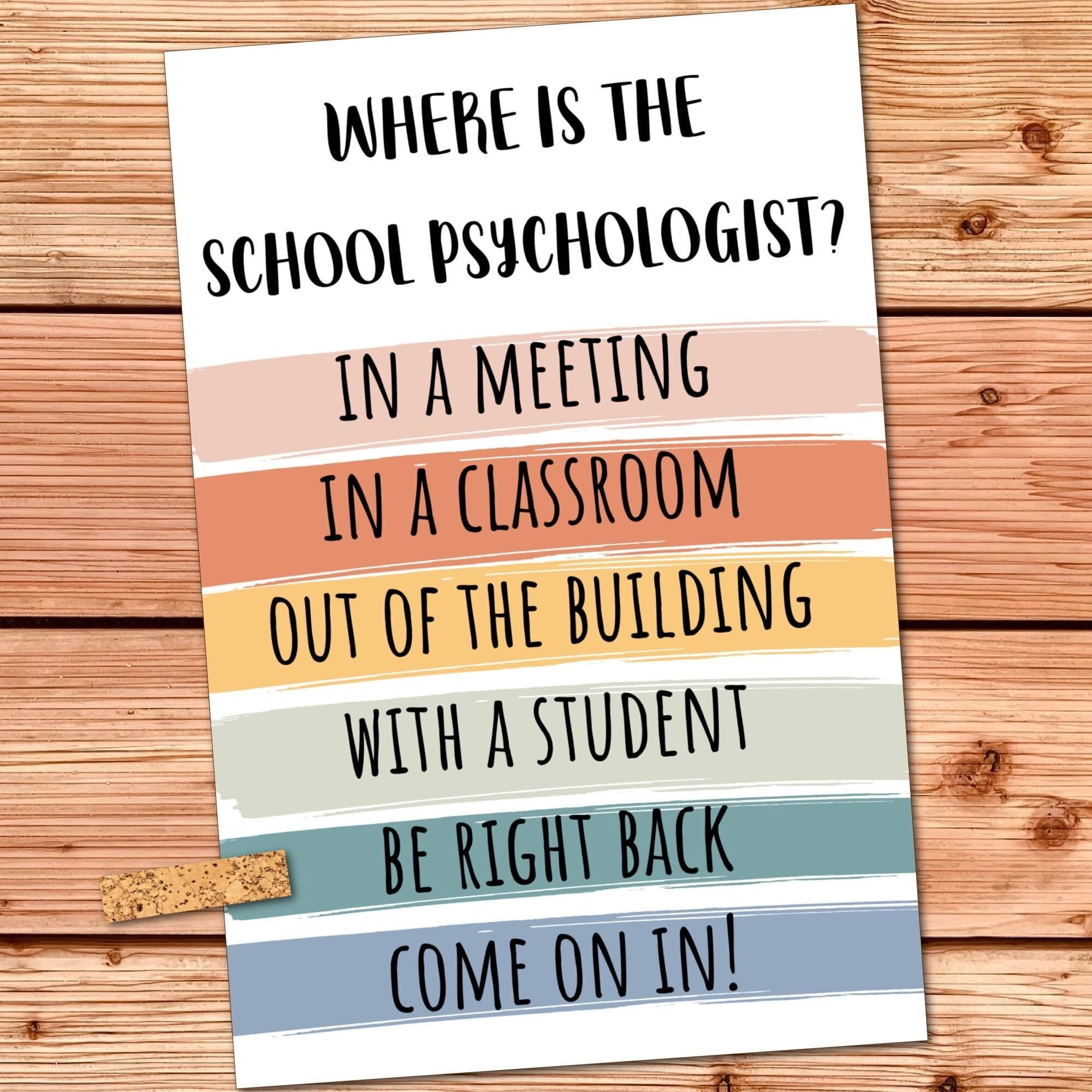 School Psychologist Sign Door Office Where is the Psychologist Poster ...