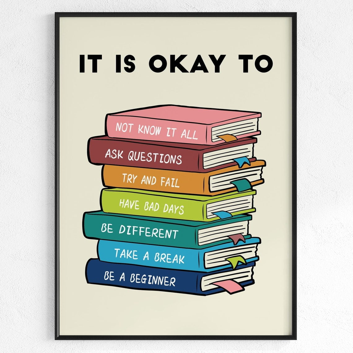 School Quote Motivation Poster, It Is Ok Print Home Office, School ...