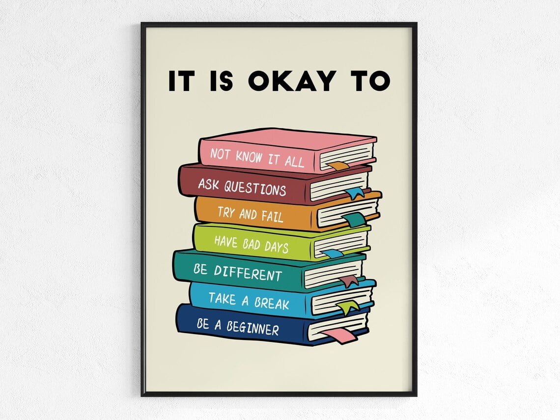 School Quote Motivation Poster, It Is Ok Print Home Office, School ...