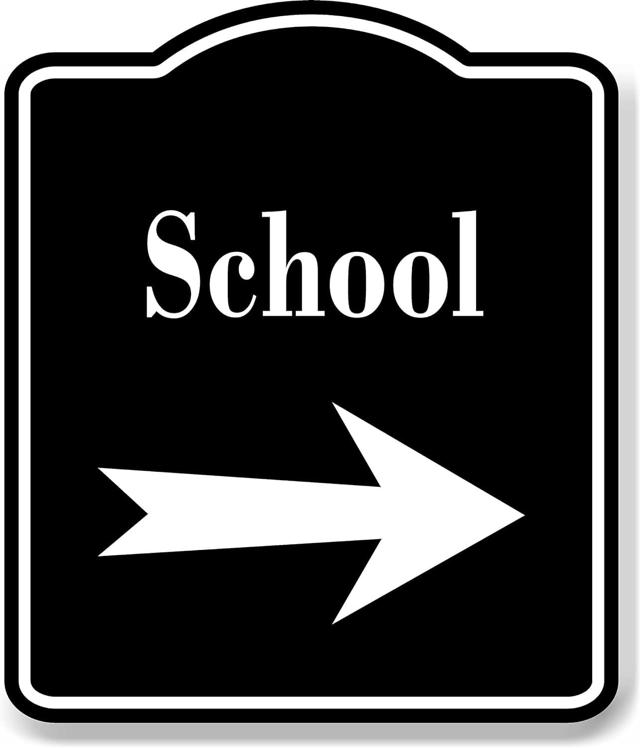 School Right Arrow BLACK Aluminum Composite Sign - Walmart.com
