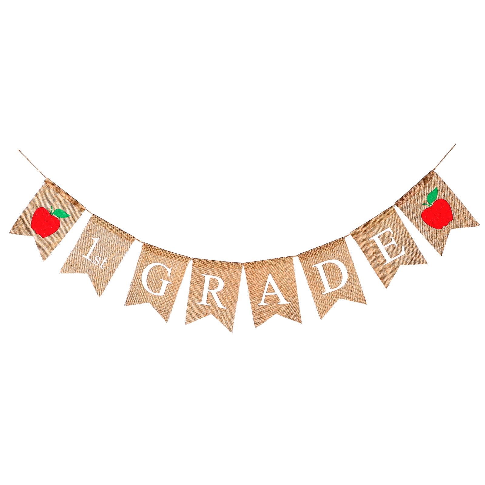 School Season Burlap Banner Creative Apple Design Swallowtail Garland ...