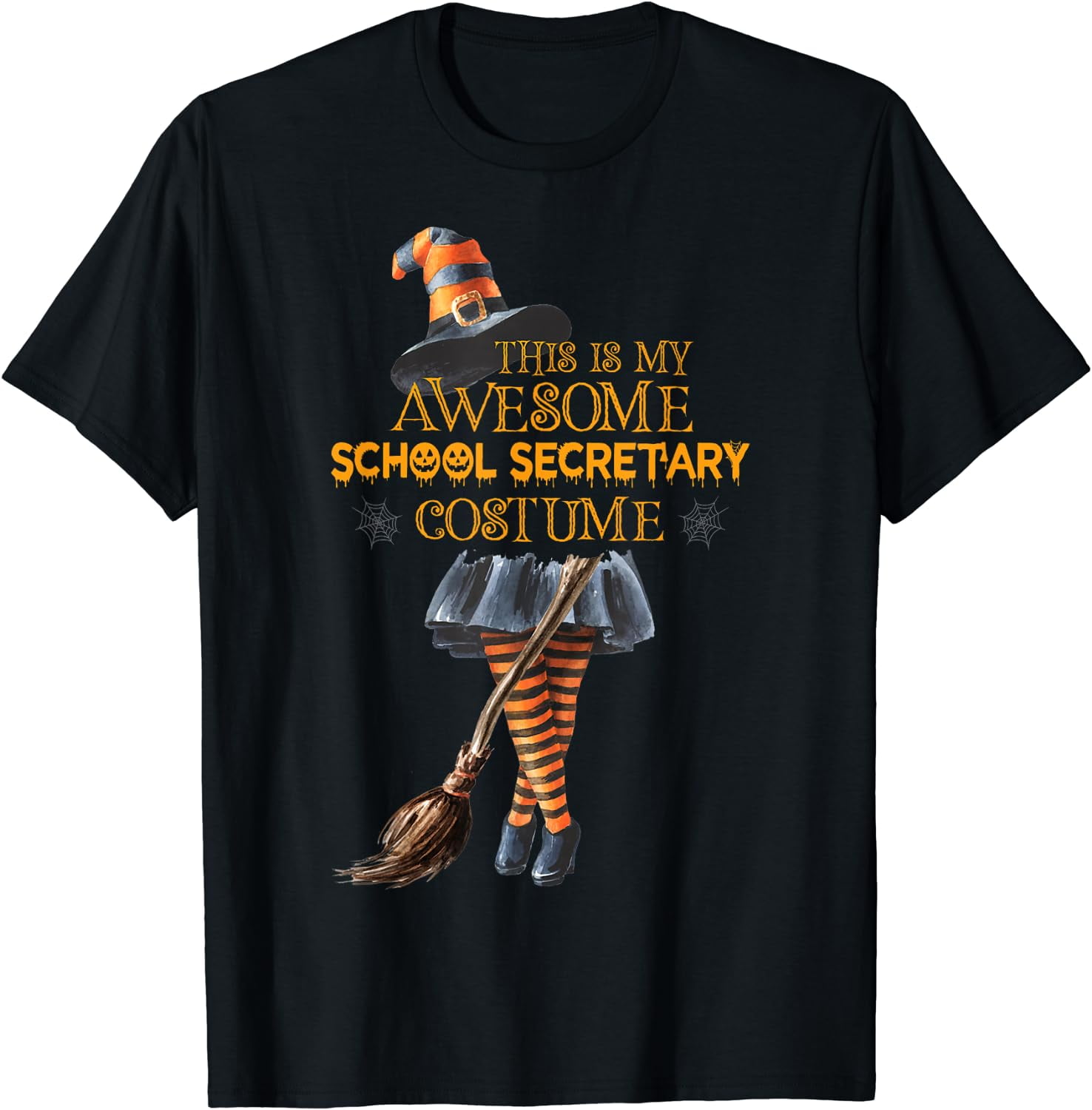 School Secretary Costume Witch Halloween School Front Office T-Shirt ...