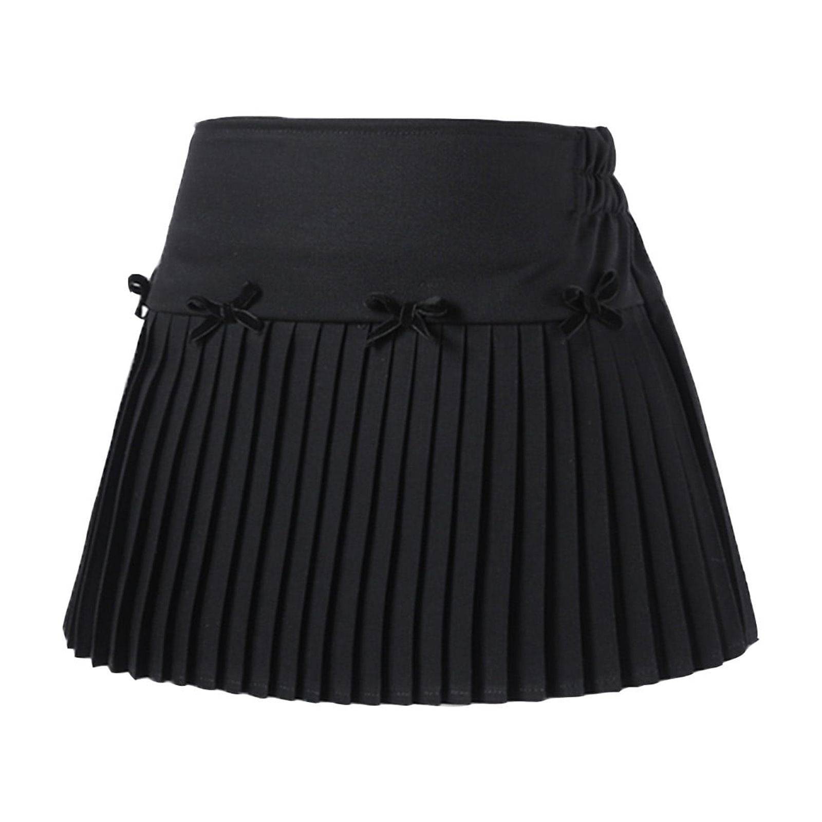 School Skirts Girls Uniform Pleated Skirt Bow High Waist A Line Short ...