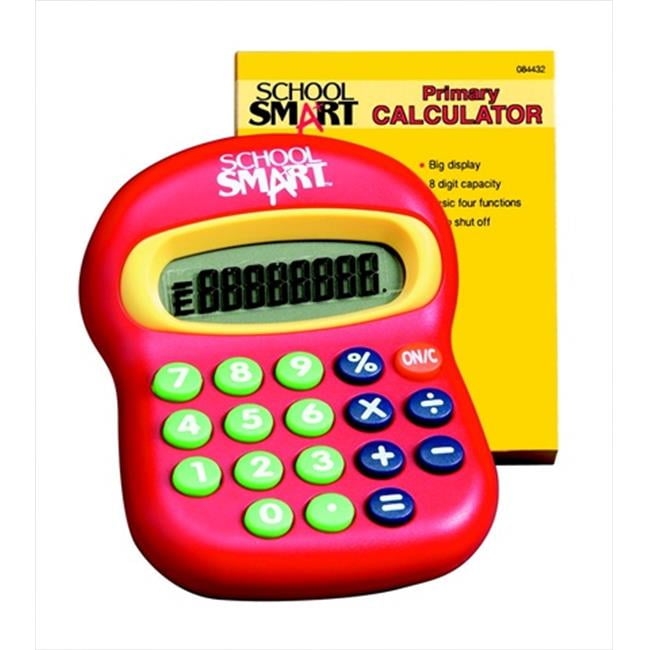 School Smart 084432 8-Digit Large Beginner Calculator, Basic Math ...