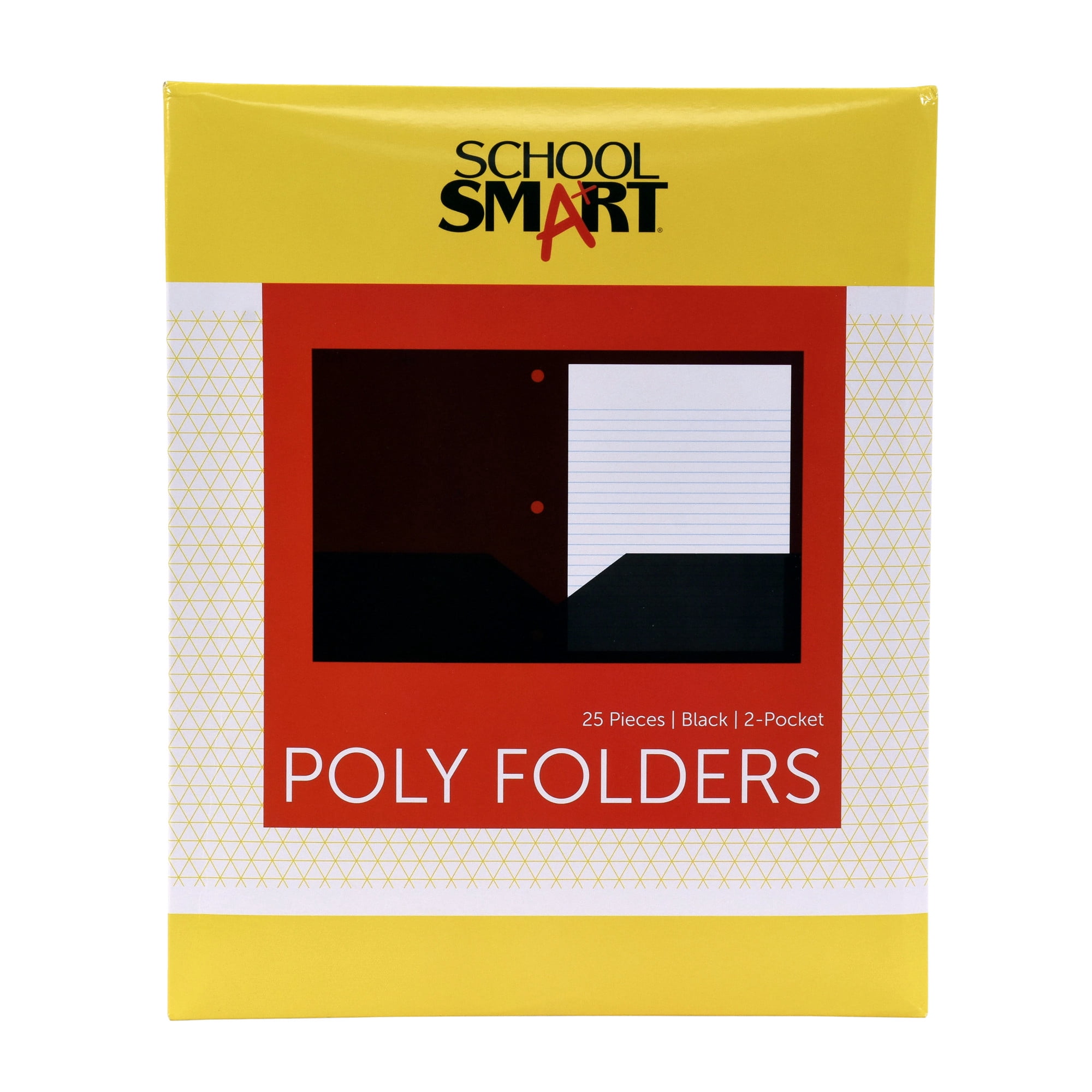 School Smart 2019636 Heavyweight Two-Pocket Poly Folder with Three-Hole ...