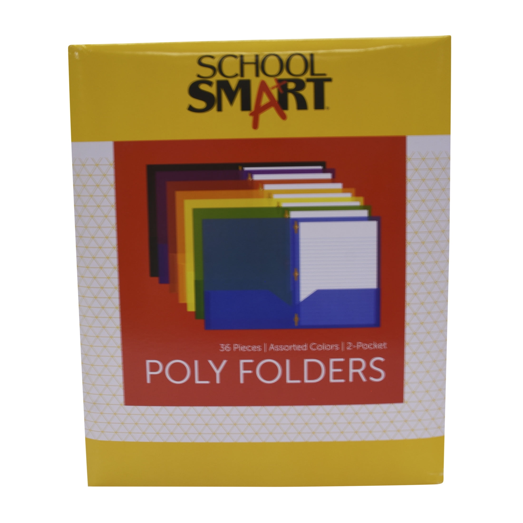2-Pocket Poly Folders with Fasteners, Assorted Colors, Pack of 36 ...
