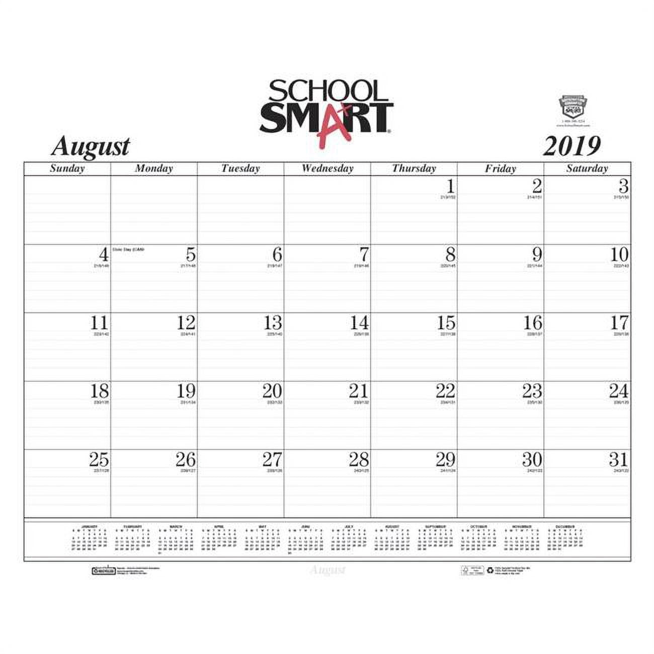 School Smart 2002626 17-Month Desk Pad Calendar Refill Sheets - August ...