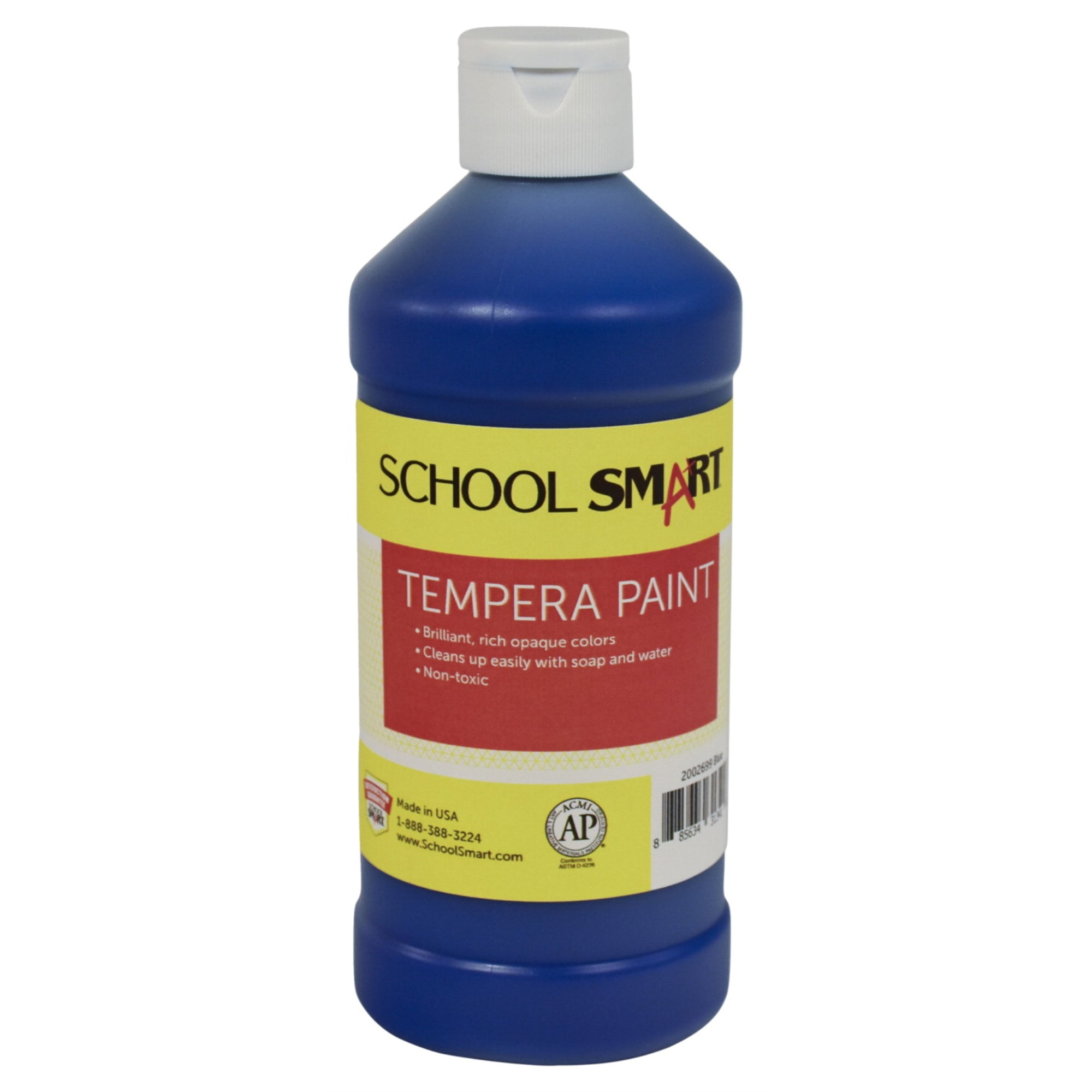 School Smart 2002699 1 Pint Tempera Paint, Blue - Walmart.com