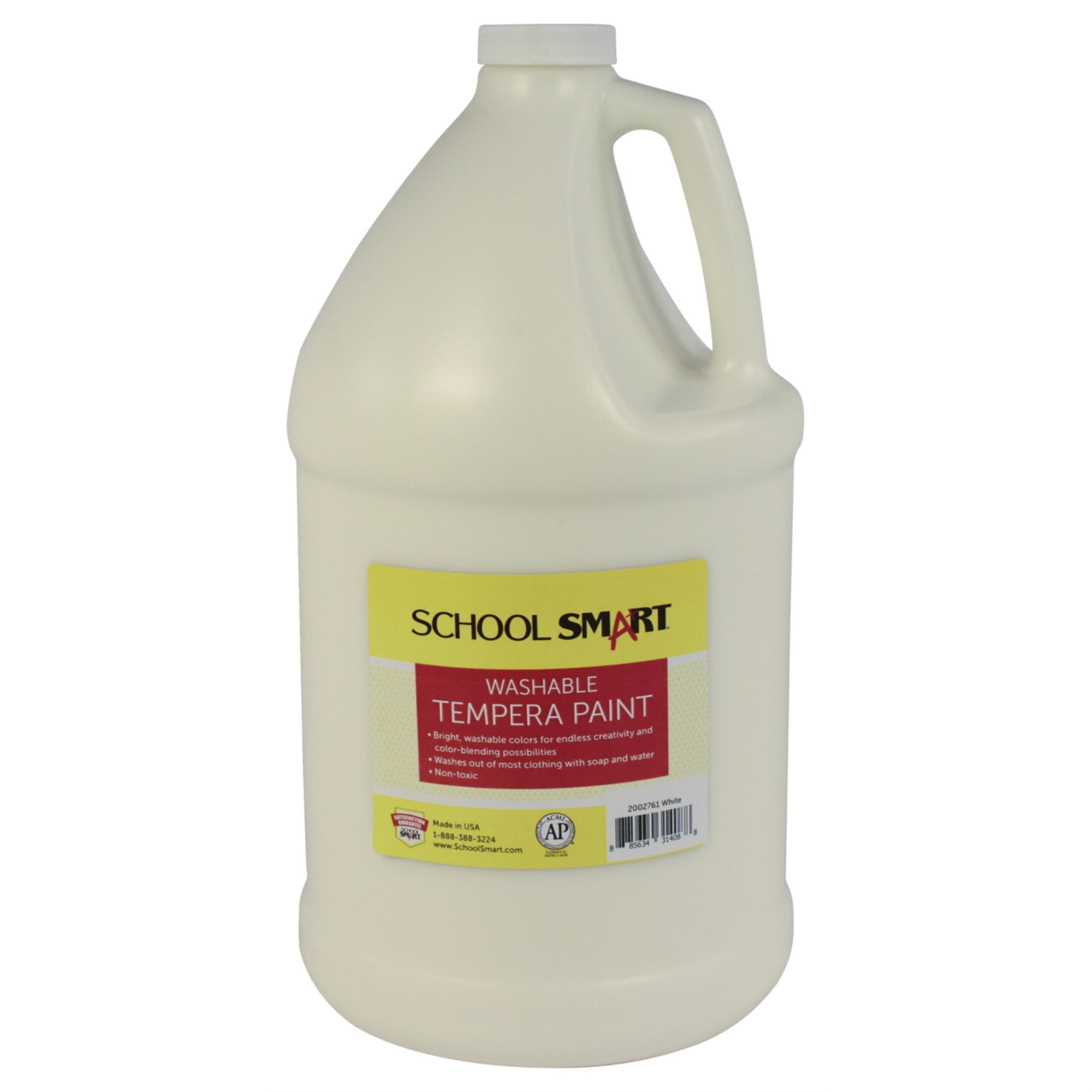 School Smart 2002761 1 gal Washable Tempera Paint, White - Walmart.com