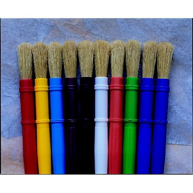 School Smart Beginner Stubby White Bristle Paint Brush Set- 0.5 x 7-1 ...