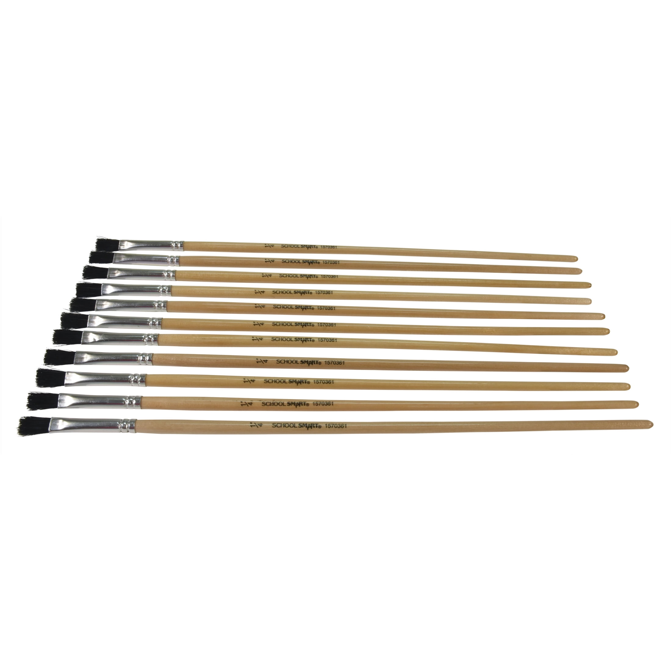 Black Bristle Paint Brushes, Long Handle, 1/4 Inch, Set of 12 - Walmart.com