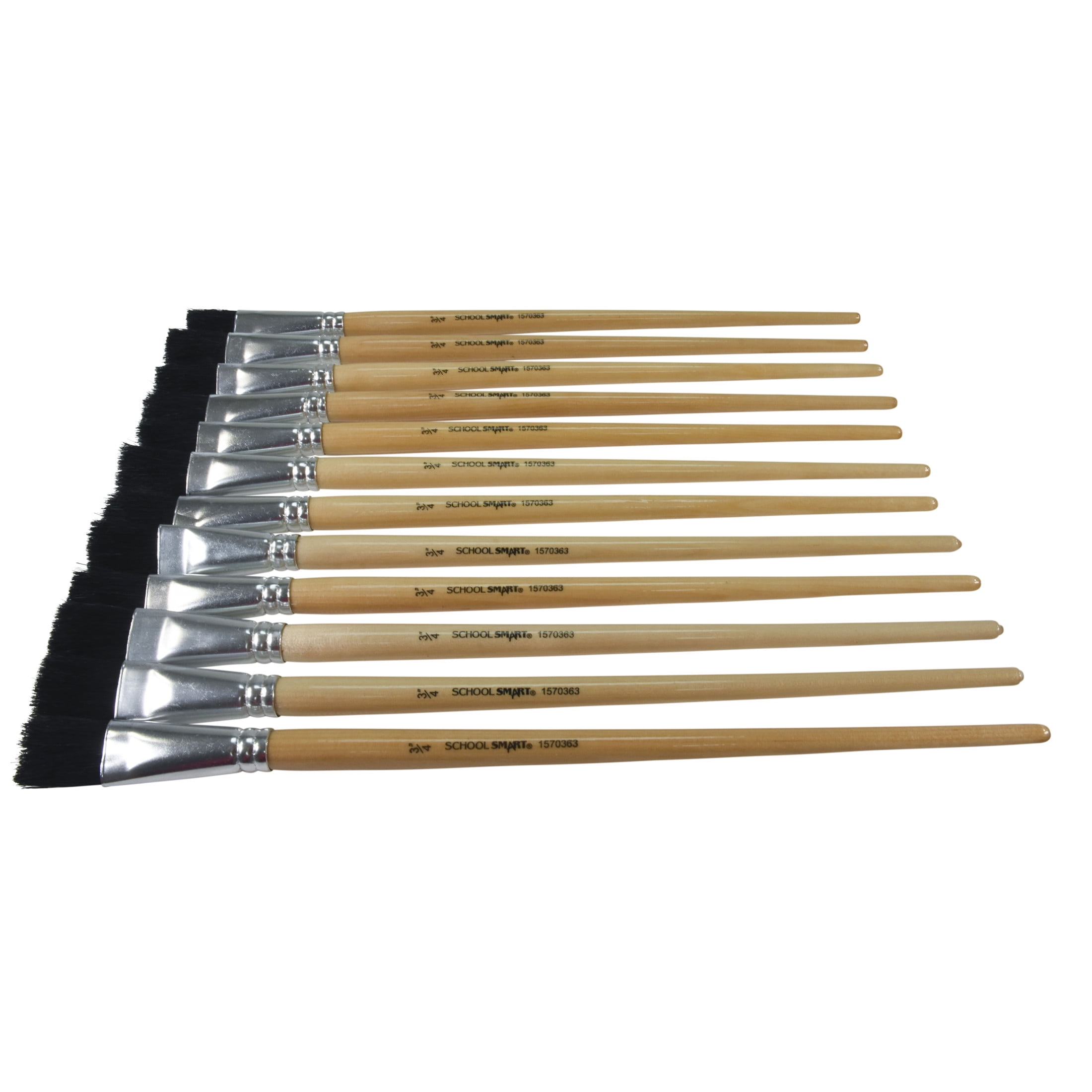 Black Bristle Paint Brushes, Long Handle, 3/4 Inch, Set of 12 - Walmart.com
