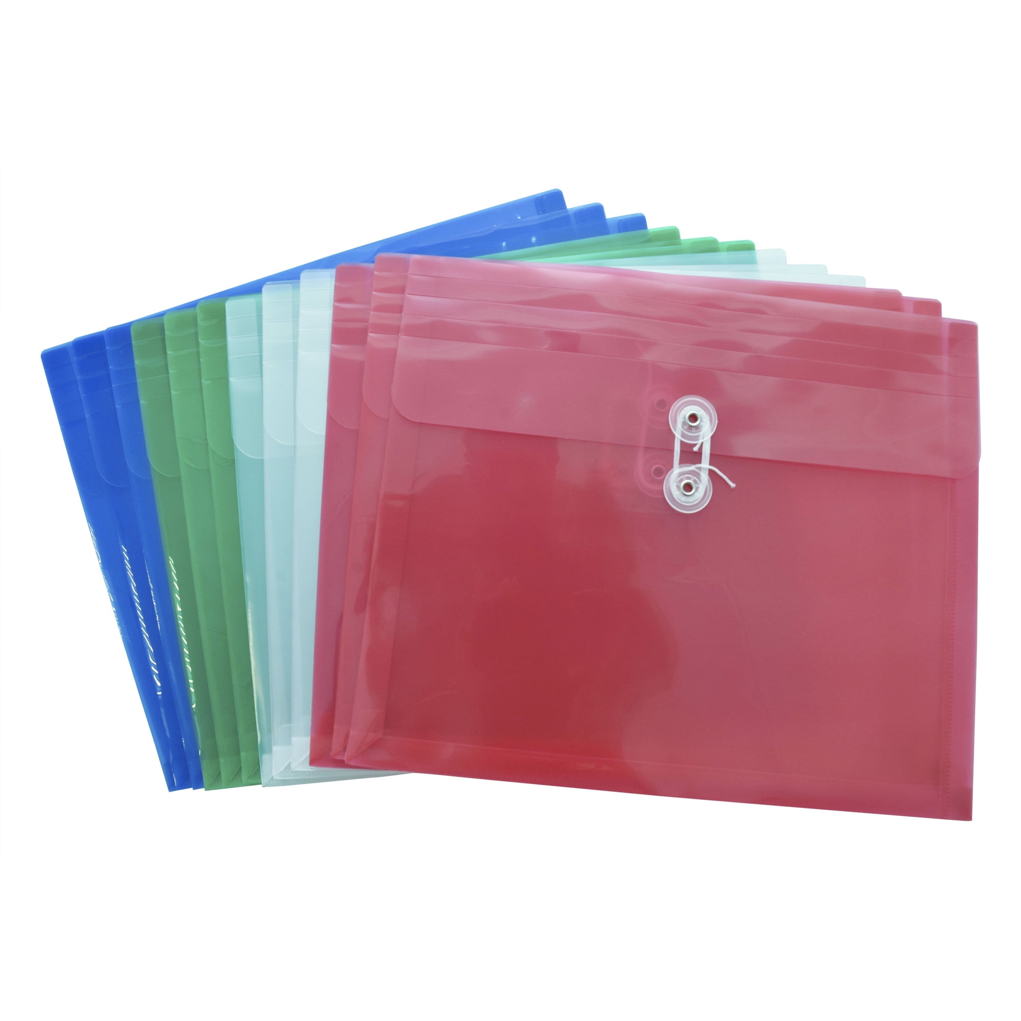 School Smart Expanding Poly String Envelopes, Letter Size, Side Load ...