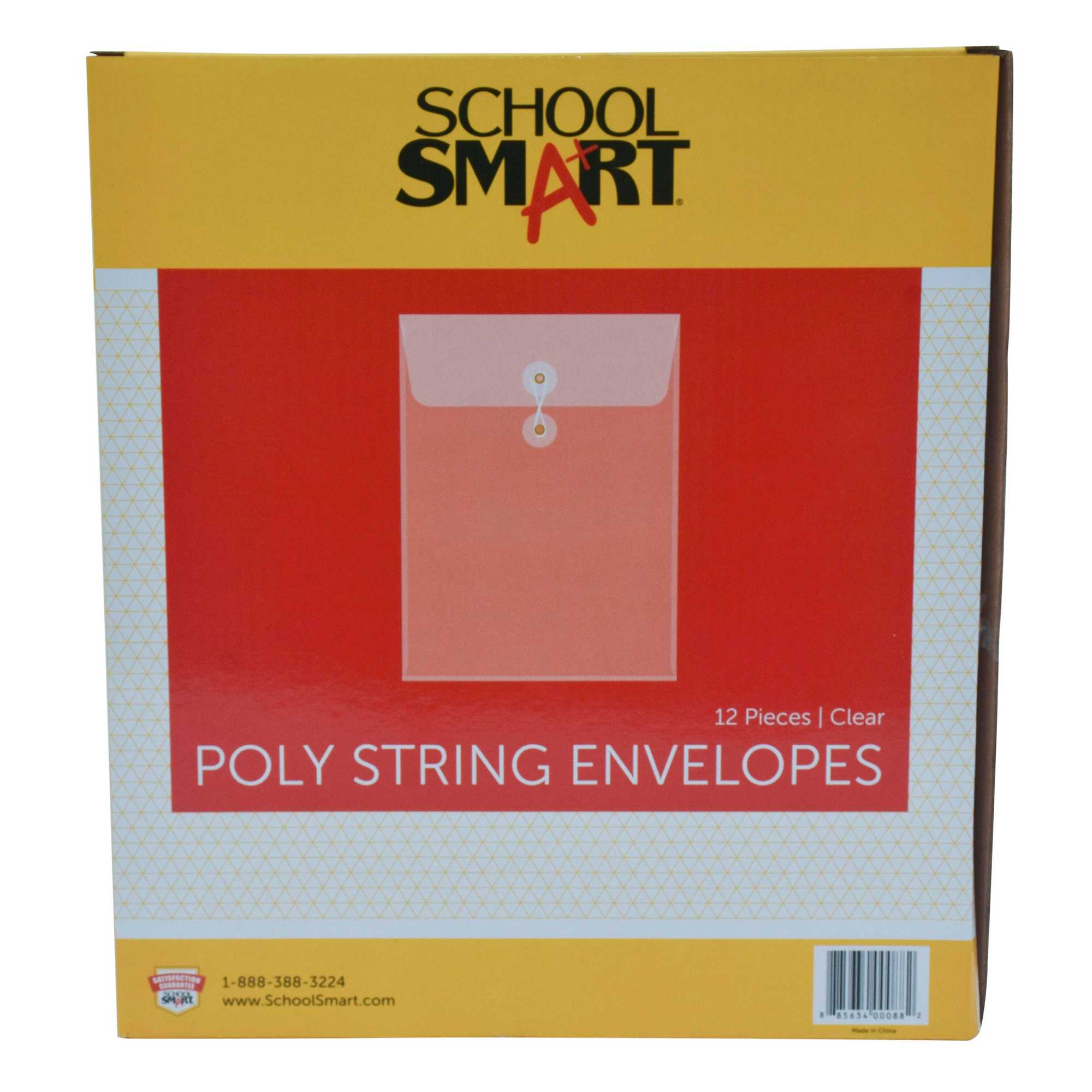 School Smart Expanding Poly String Envelopes, Letter Size, Top Load ...