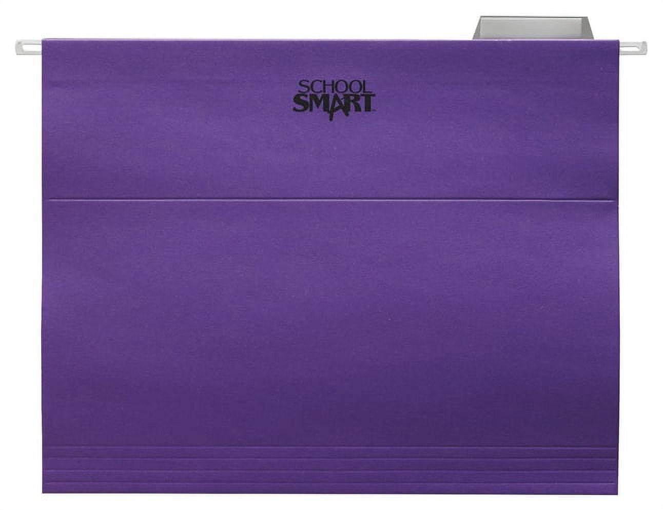 School Smart Hanging File Folder, Letter, Purple, 1/5 Cut Tabs, Pack of ...