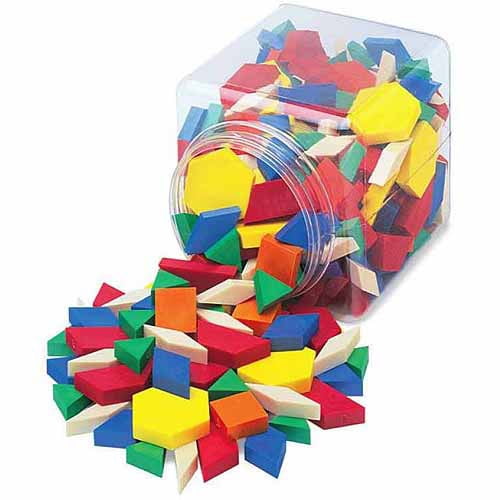 School Smart Hollow Plastic Pattern Blocks Set of 250 Assorted Shapes ...