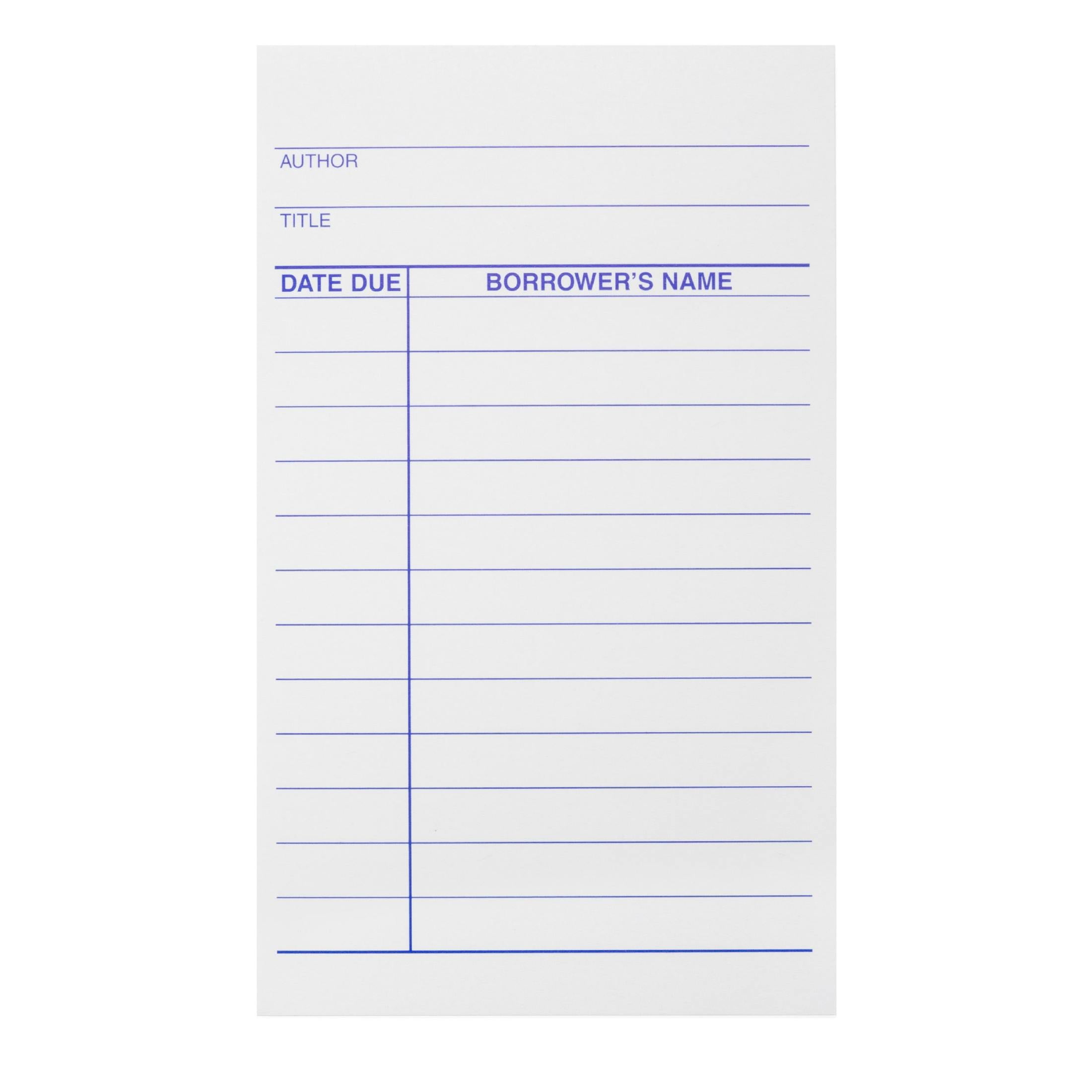 Library Due Date Cards, 3 x 5 Inches, White, Pack of 500 - Walmart.com
