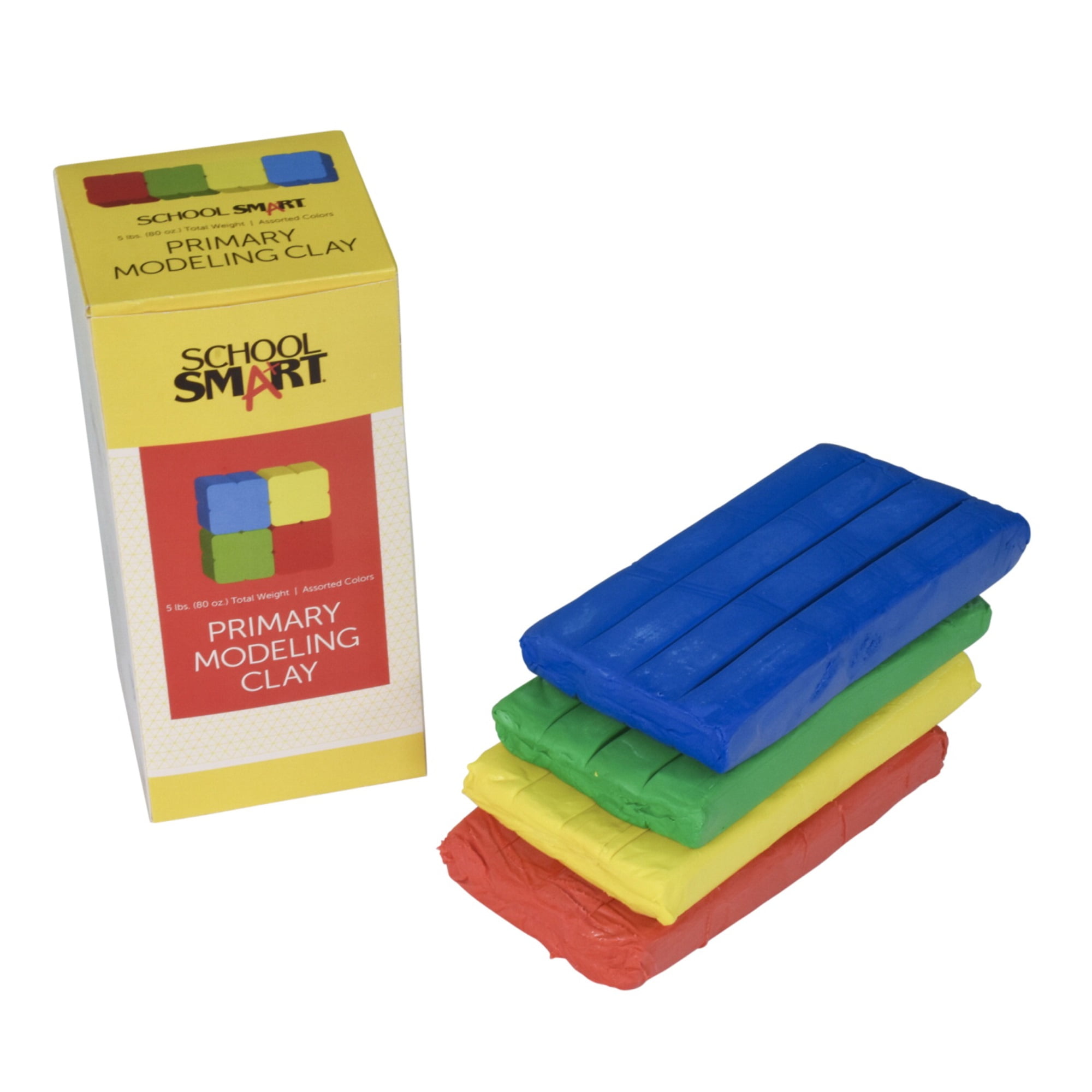 School Smart 2003088 5 lbs Modeling Clay, Assorted Primary Color ...