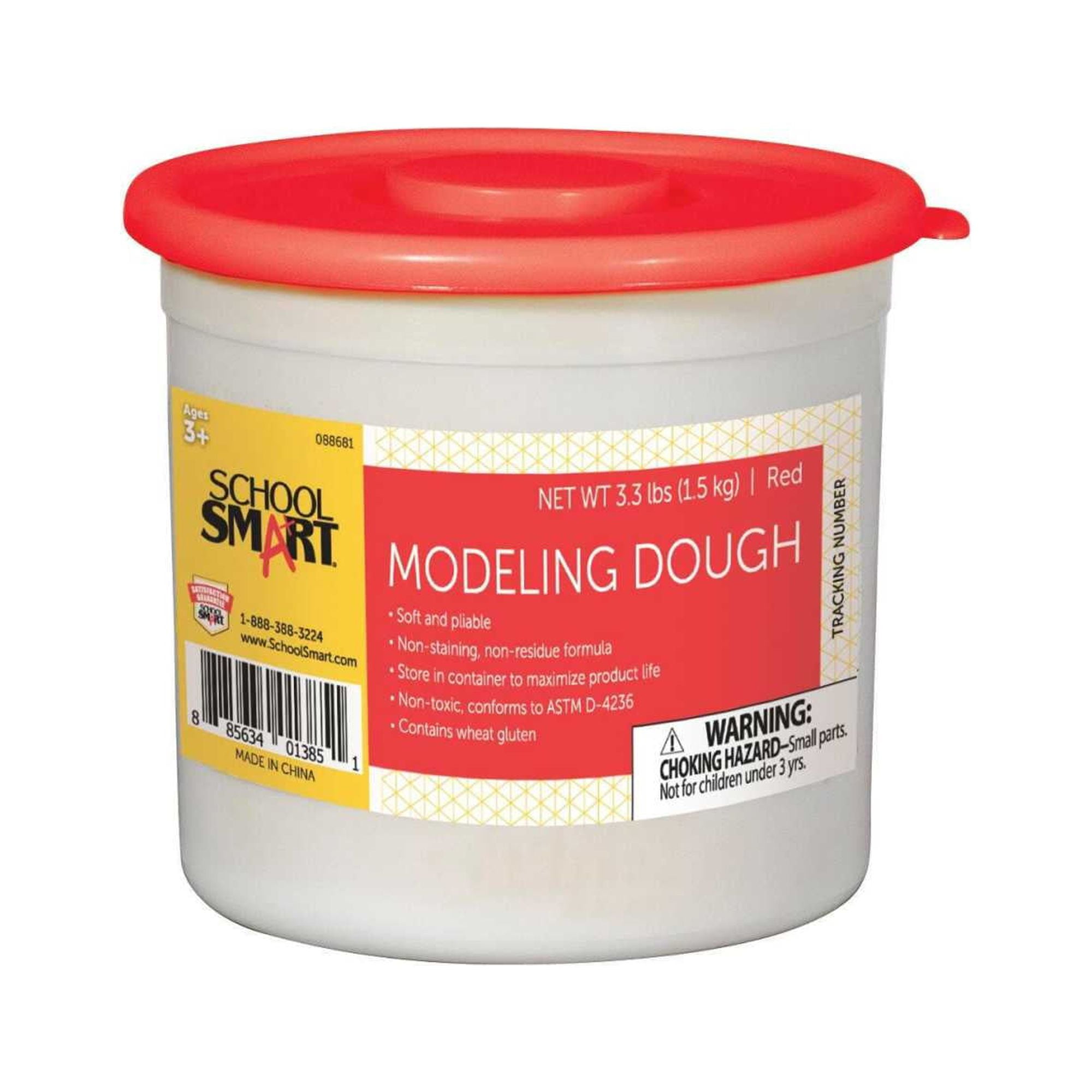 School Smart Modeling Dough, Red, 3-1/3 Pound Tub - Walmart.com